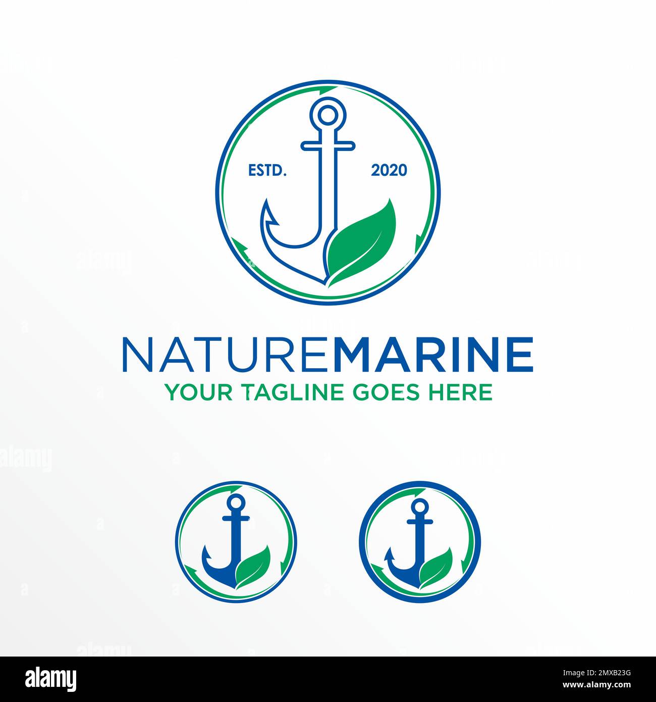 Anchor, Leaf, and circle or triangle recycle arrow image graphic icon ...