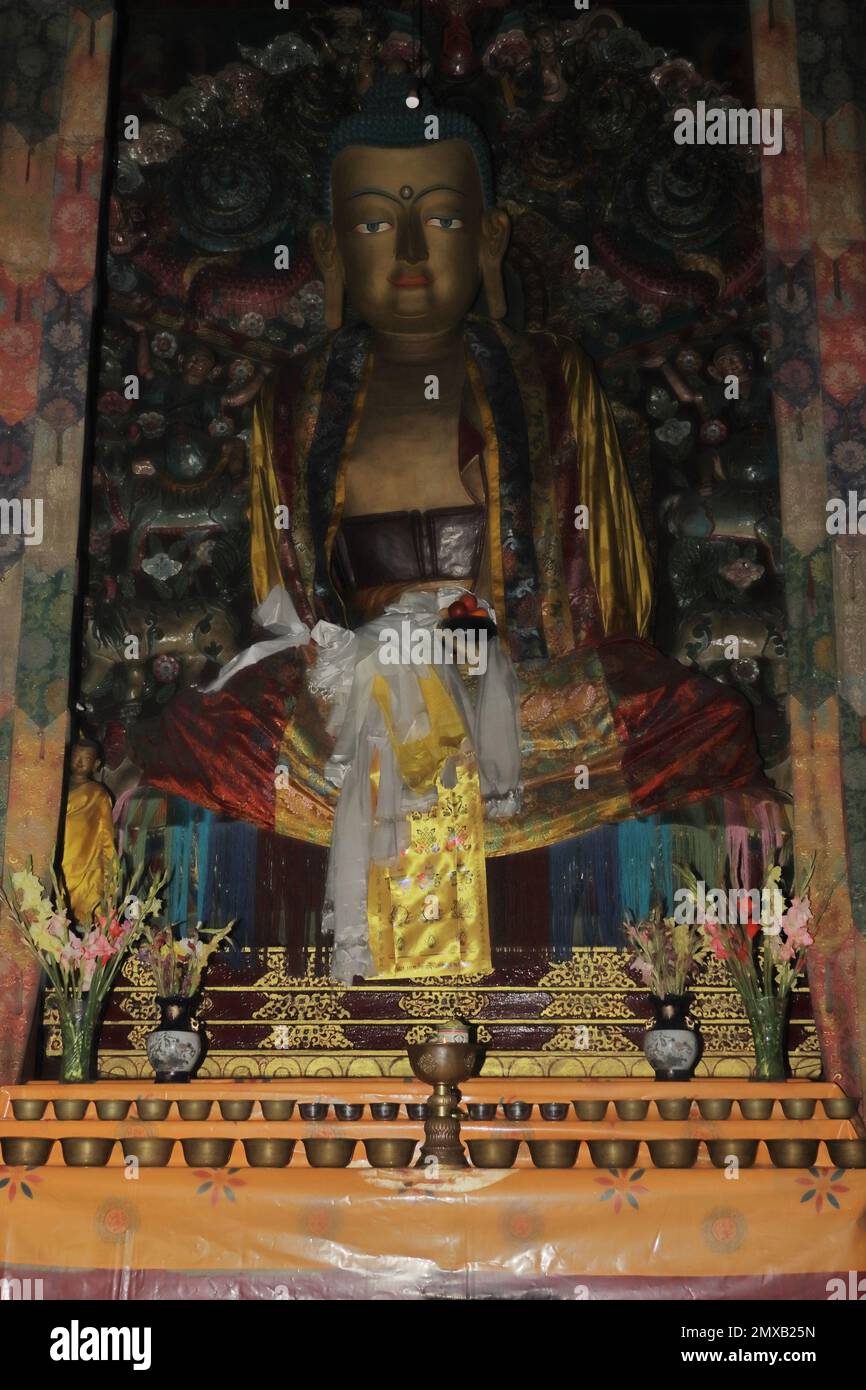 lord buddha statue of ghoom monastery at darjeeling in west bengal ...
