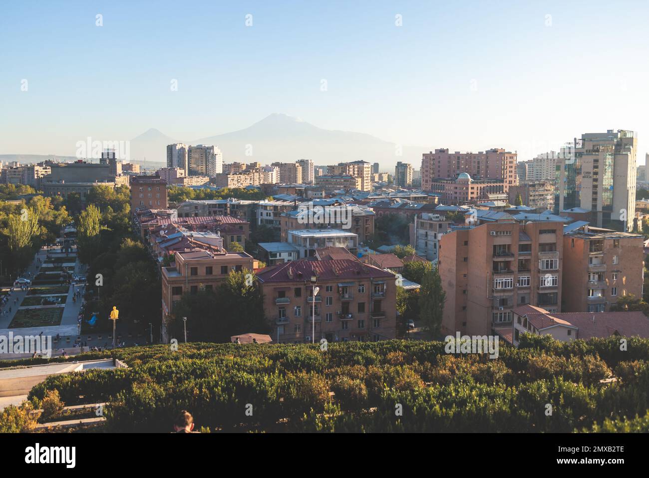 Yerevan, Armenia, beautiful super-wide angle panoramic view of Yerevan ...