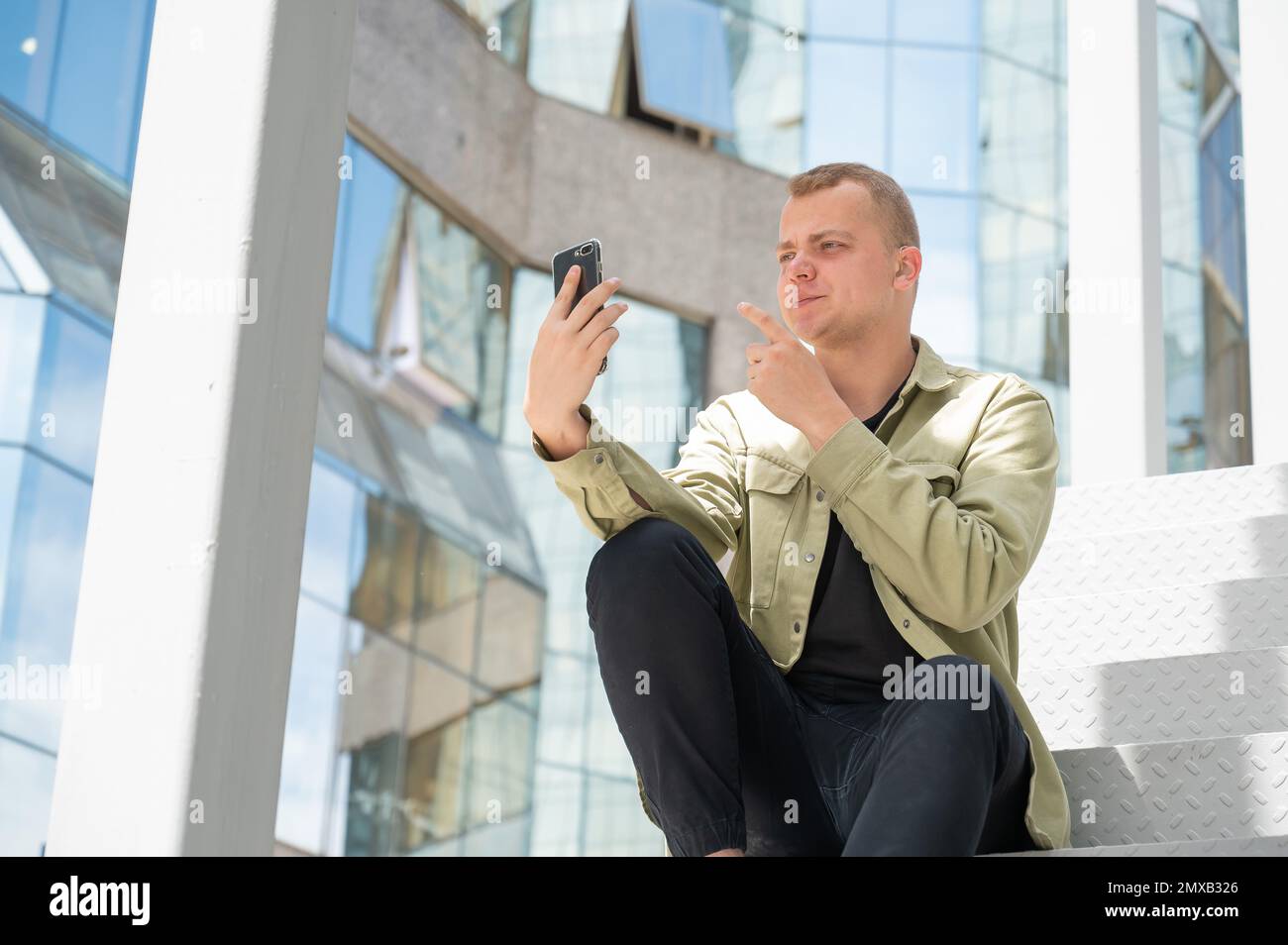 Disabled man stairs device hi-res stock photography and images - Alamy