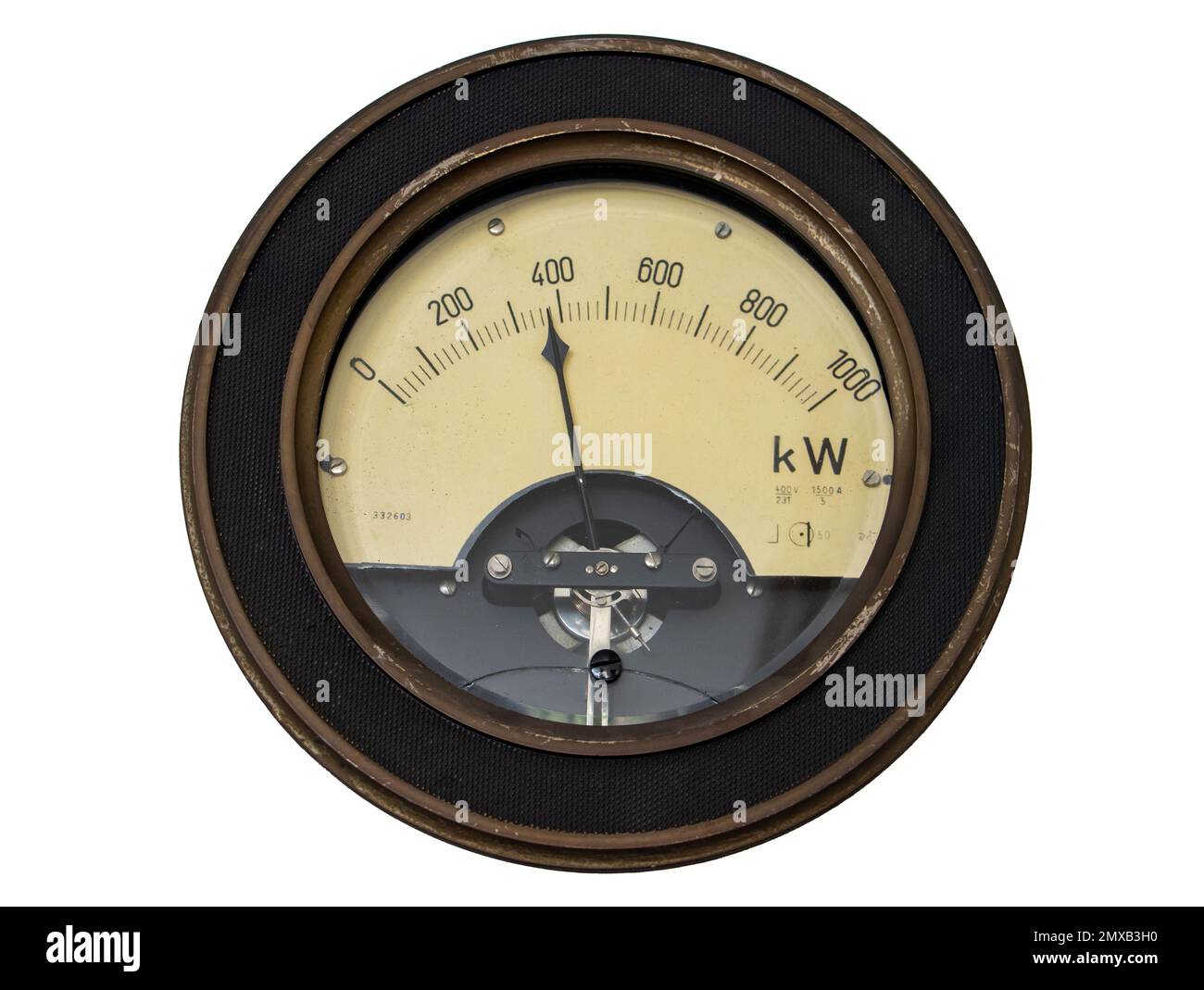 A circular dial showing the current state of electricity consumption on ...