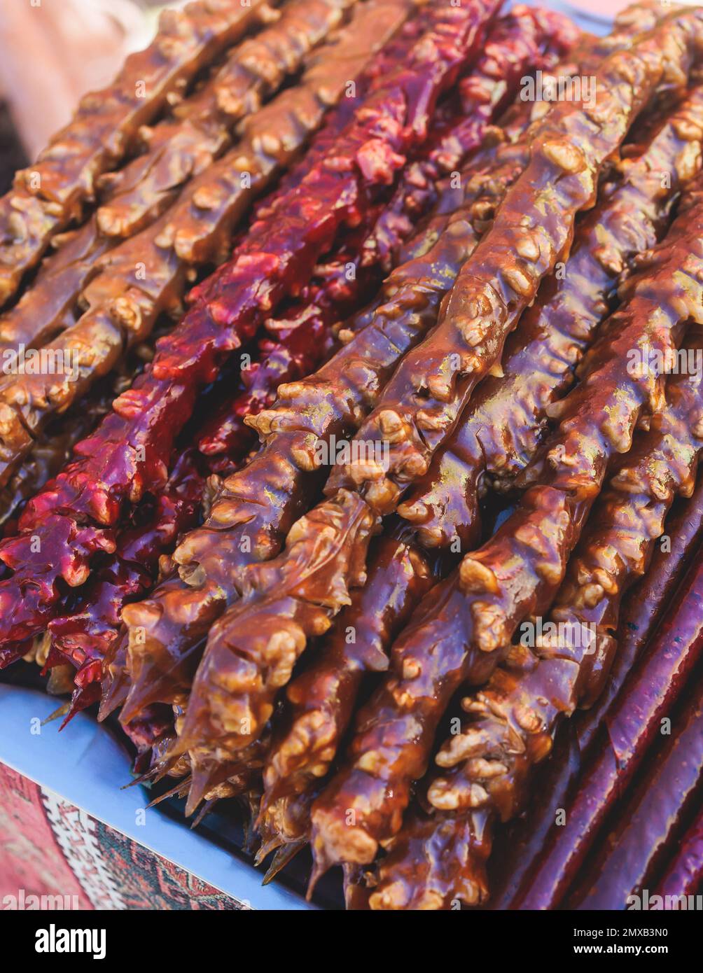 View of traditional armenian local candy sweets delights with ...