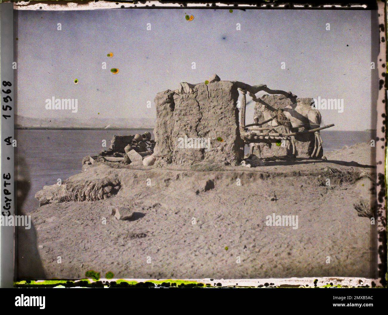 Surroundings of Louqor, Egypt, Africa Sakiéh in B? Uf on the edge of ...