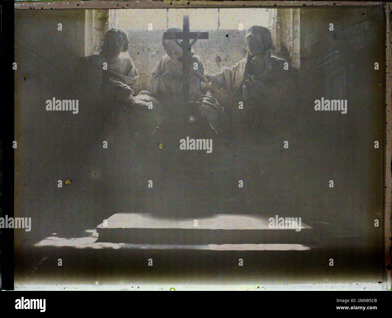 Ménévillers, France sculpted group (descent of the cross) , 1915 ...