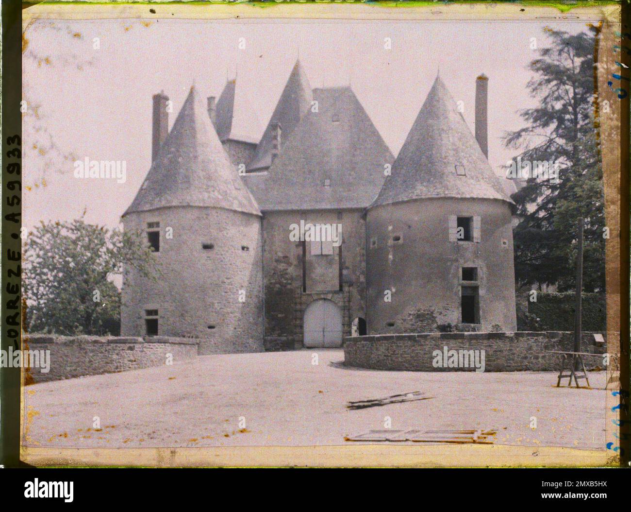 Pompadour, France The main entrance to the castle , 1929 - Aquitaine ...