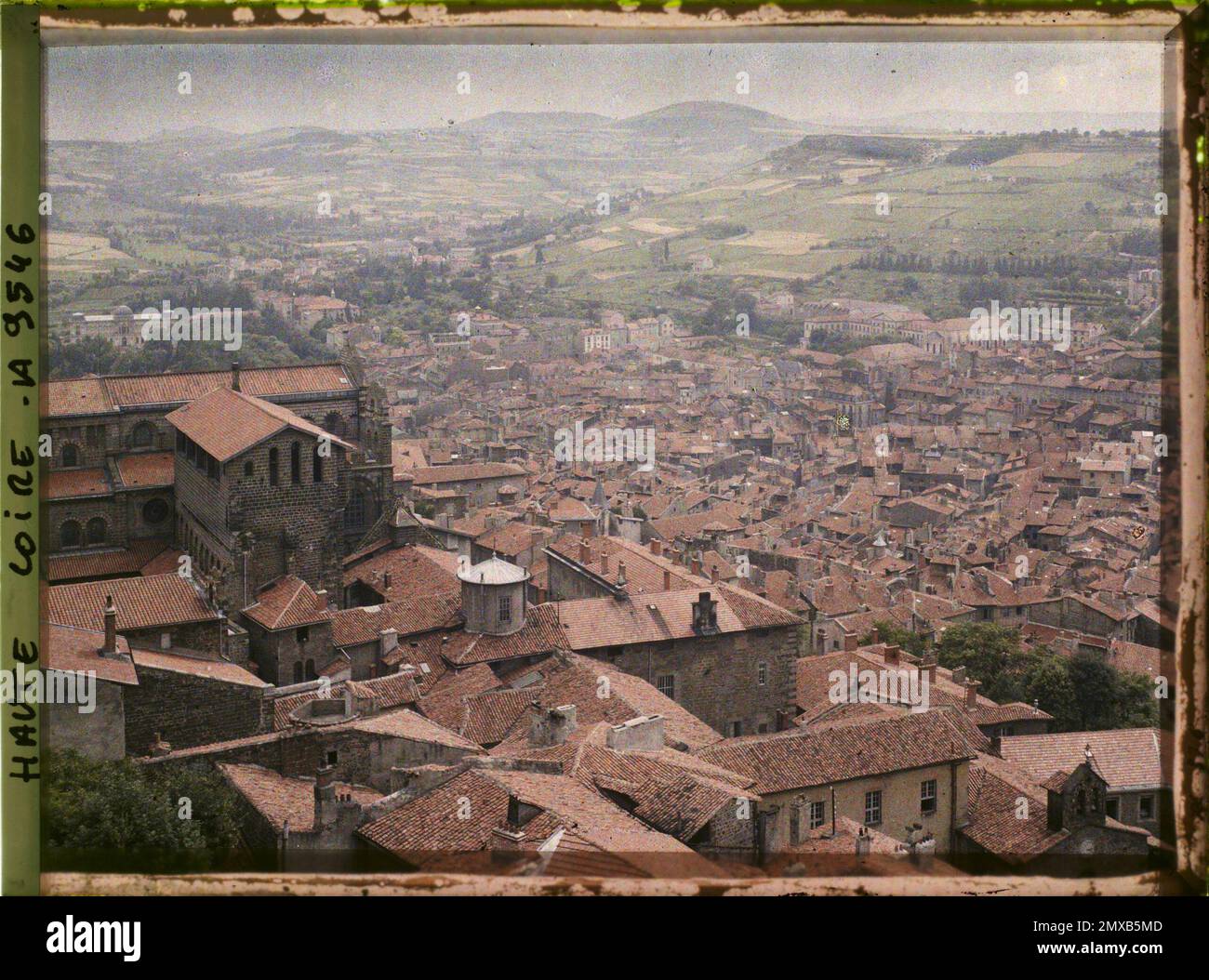 Le Puy-en-Velay, France Panorama of the city taken from the Rocher ...