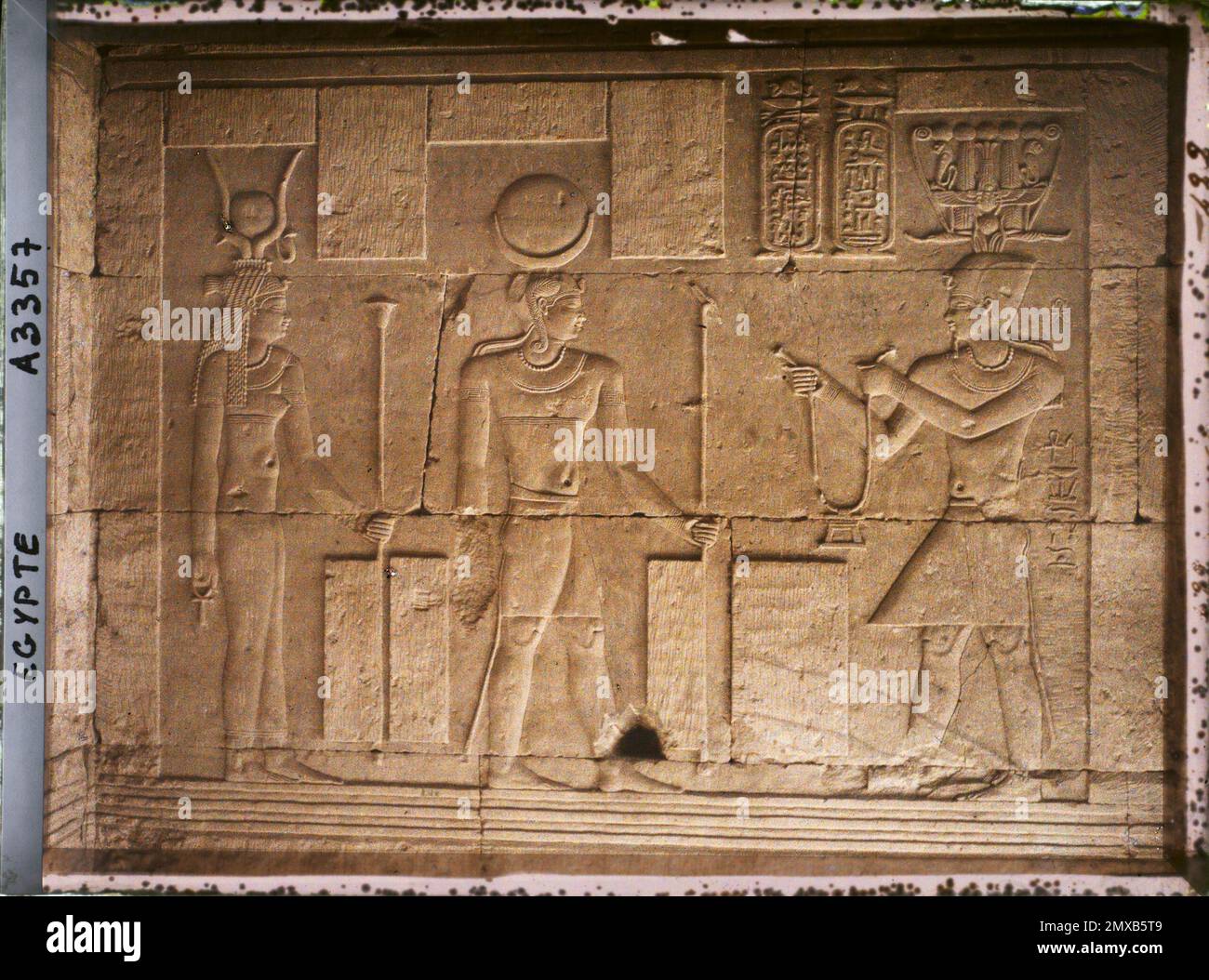 Kom Ombo, surroundings of Assouan, Egypt, Africa Bas-relief visible ...
