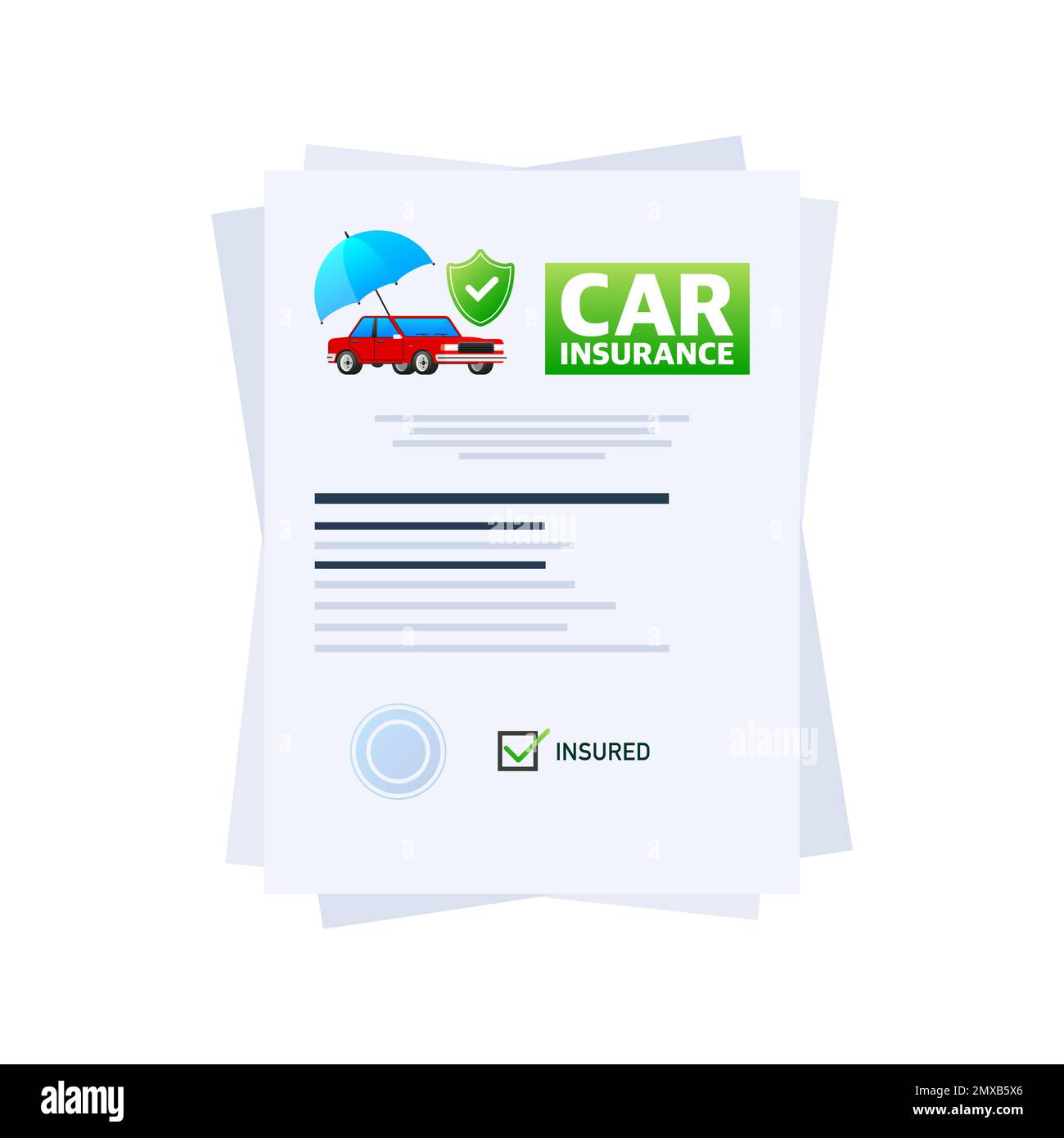 Car insurance document. Insurance policy. Auto safety concept Stock ...
