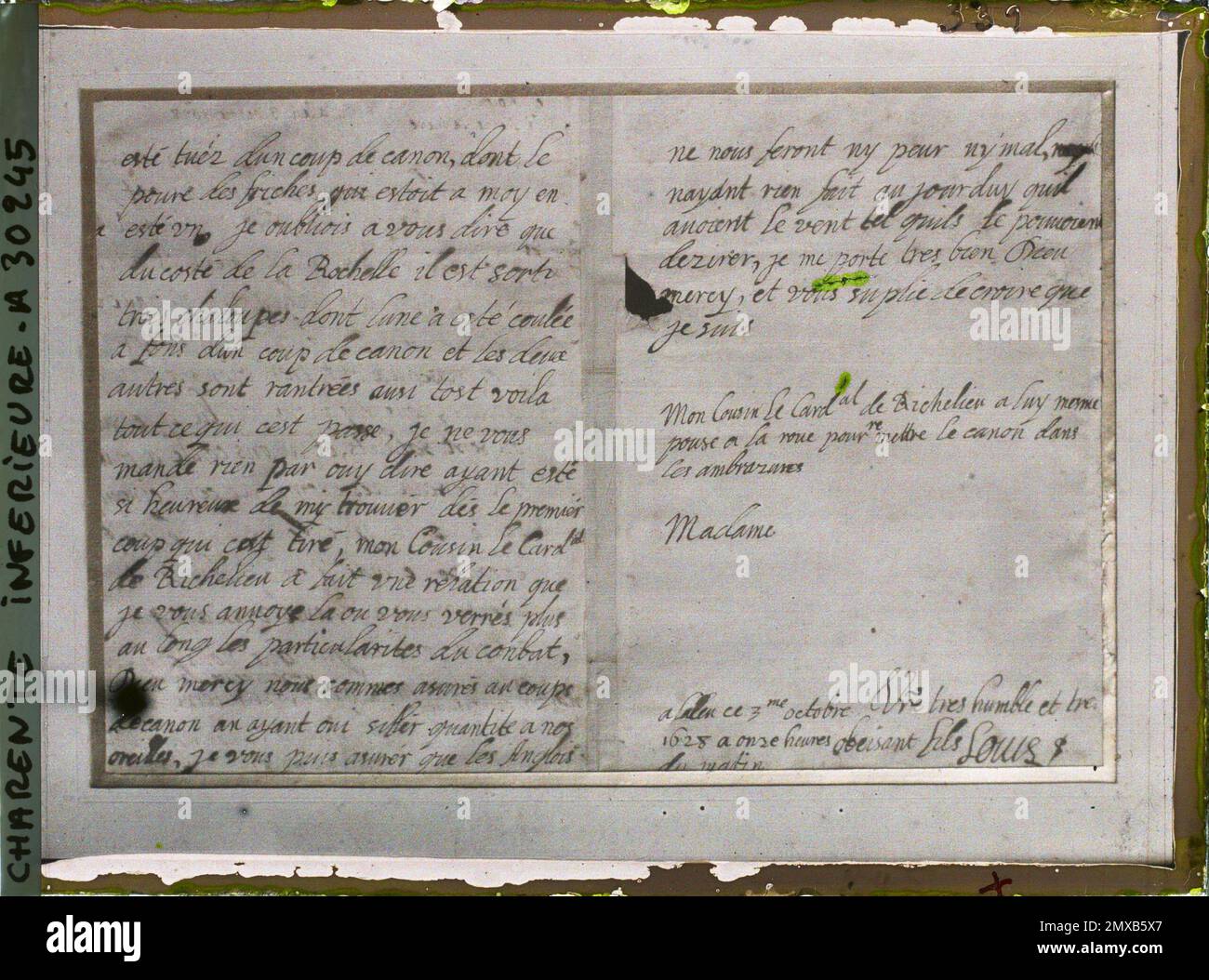 La Rochelle, France Autograph letter from Louis XIII to his mother ...