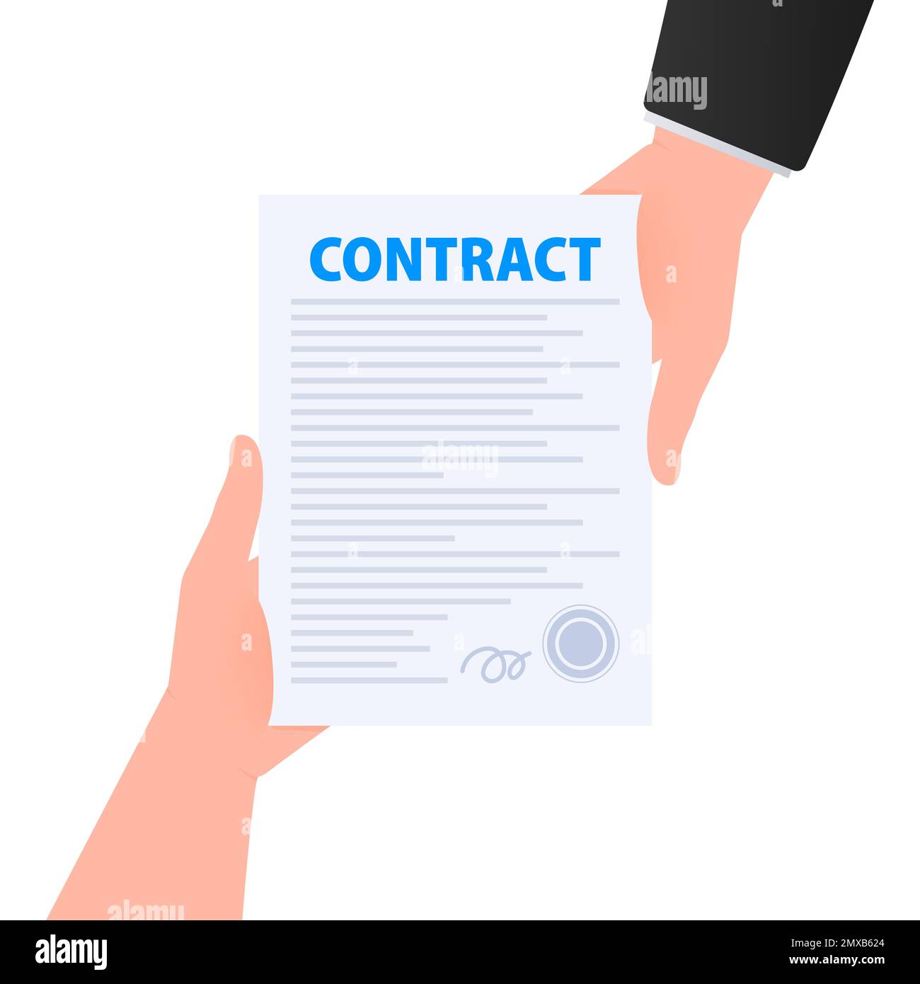 Contract document form. Sign contract. Vector illustration Stock Vector ...
