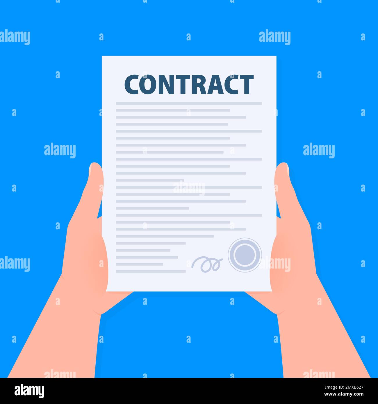 Contract document form. Sign contract. Vector illustration Stock Vector ...