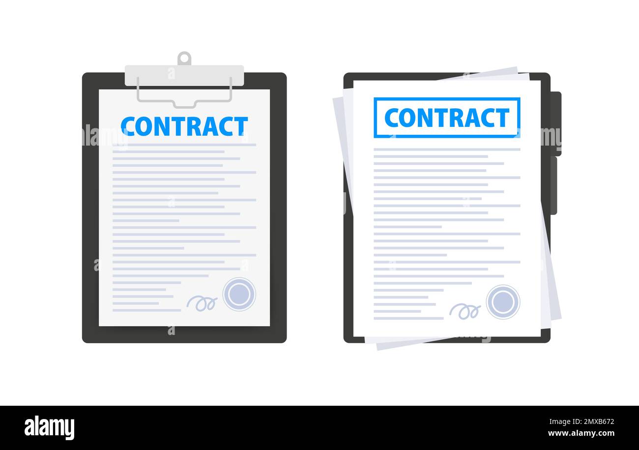 Contract document form. Sign contract. Vector illustration Stock Vector ... Contract document form. Sign contract. Vector illustration Stock Vector ...