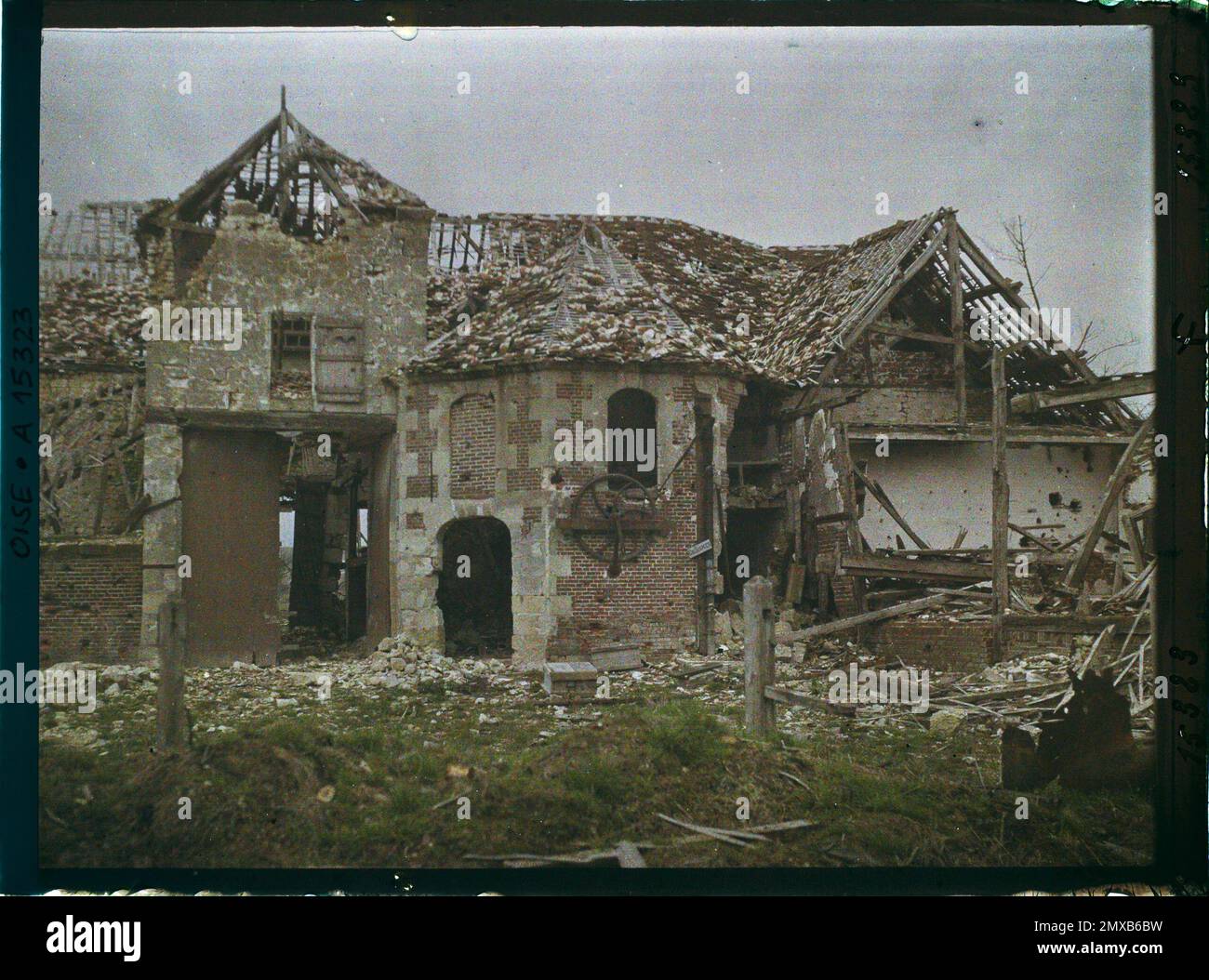 Rural architecture home ruins front bombardment rubble post war hi-res ...