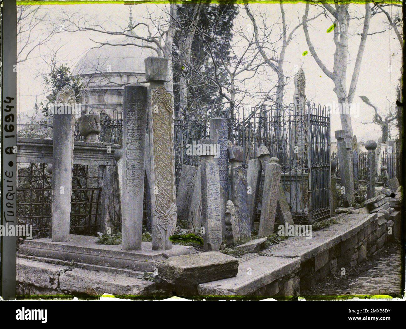 Constantinople (current Istanbul), Turkey in the cemetery of Eyüp ...