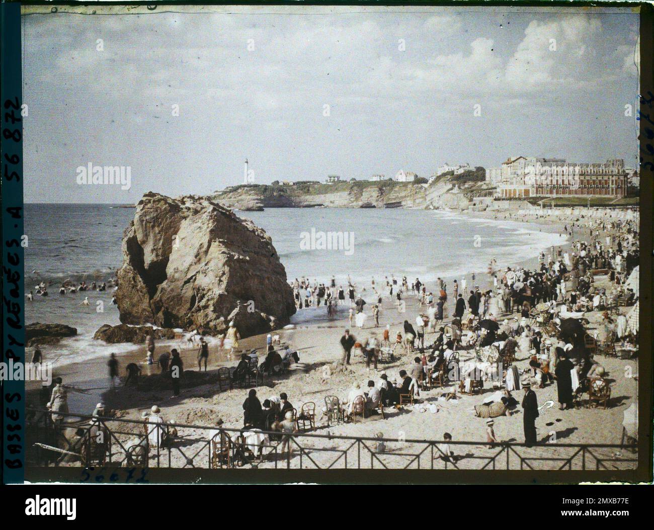 Biarritz, France the big beach at bath time , 1928 - Aquitaine ...