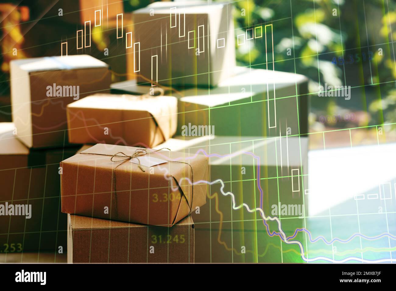 Stack craft wrapped boxes hi-res stock photography and images - Alamy