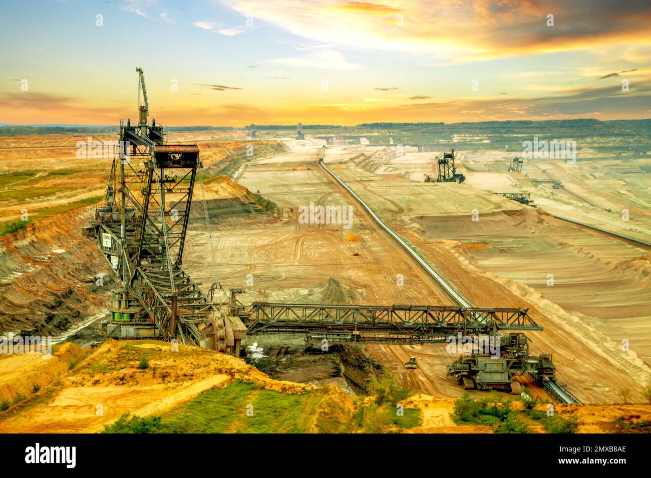 Open cast mining Brown Coal, Hambach, Germany Stock Photo - Alamy