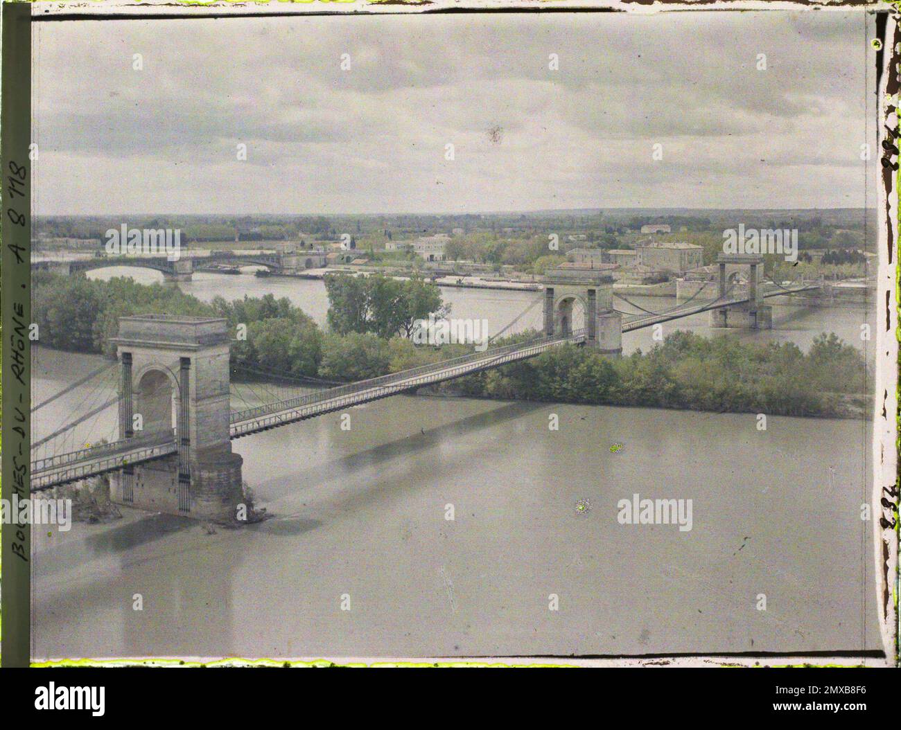 Tarascon-sur-Rhône, France Le Pont Suspendu on Rhône connecting ...