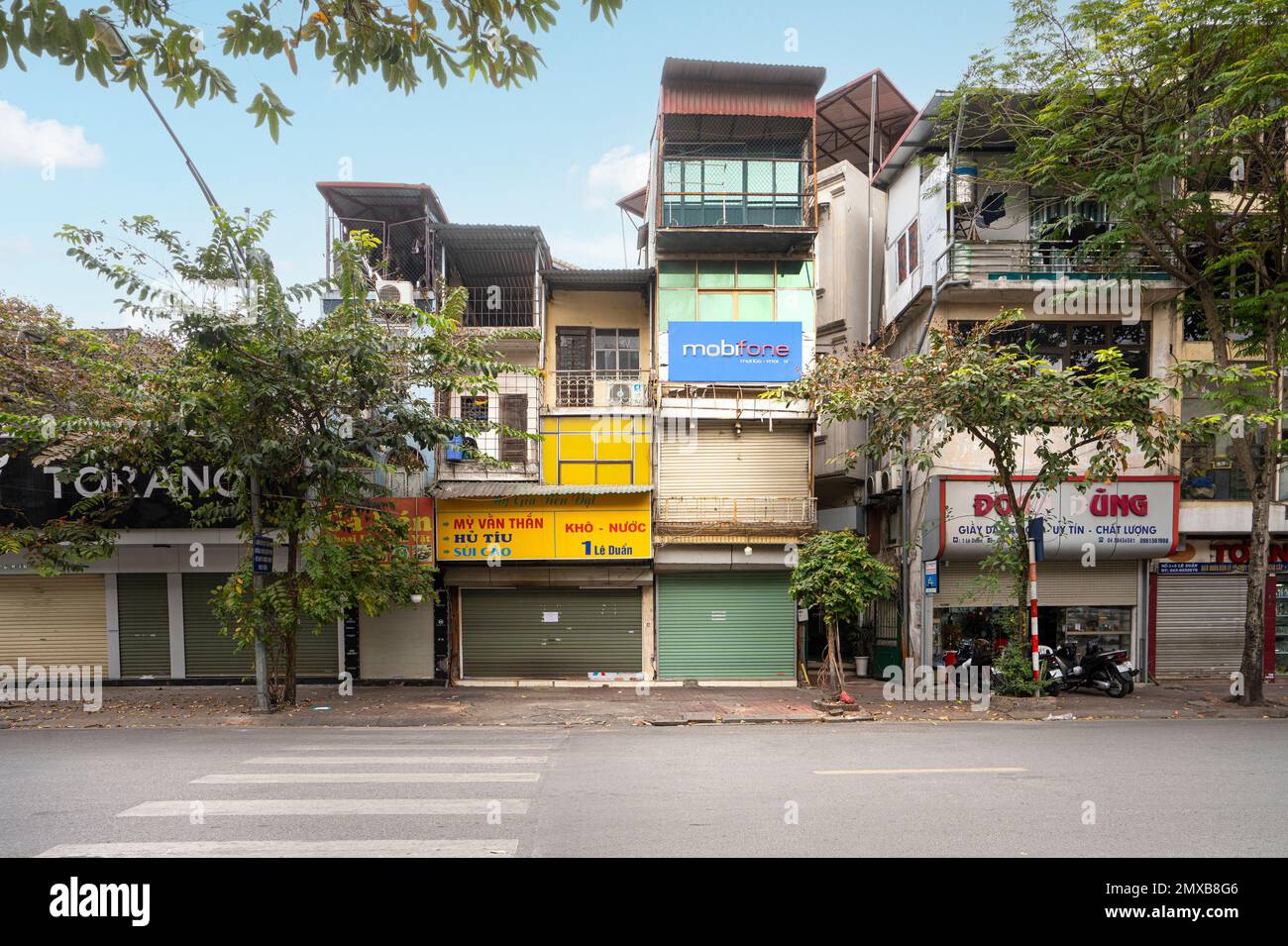 Hanoi, Vietnam, January 2023. view of the characteristic houses in the ...