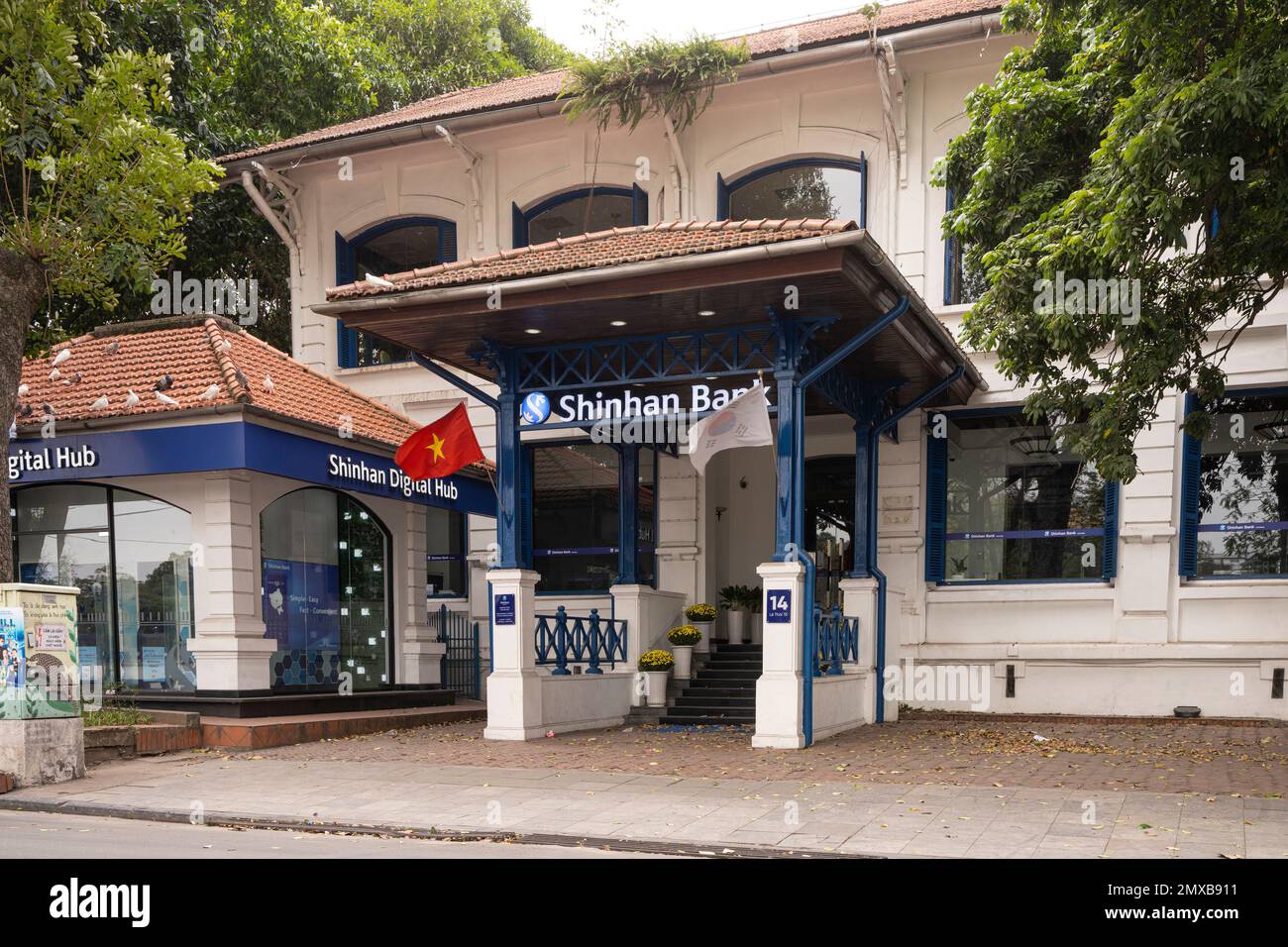 Hanoi, Vietnam, January 2023. a branch of Shinhan bank in the city ...