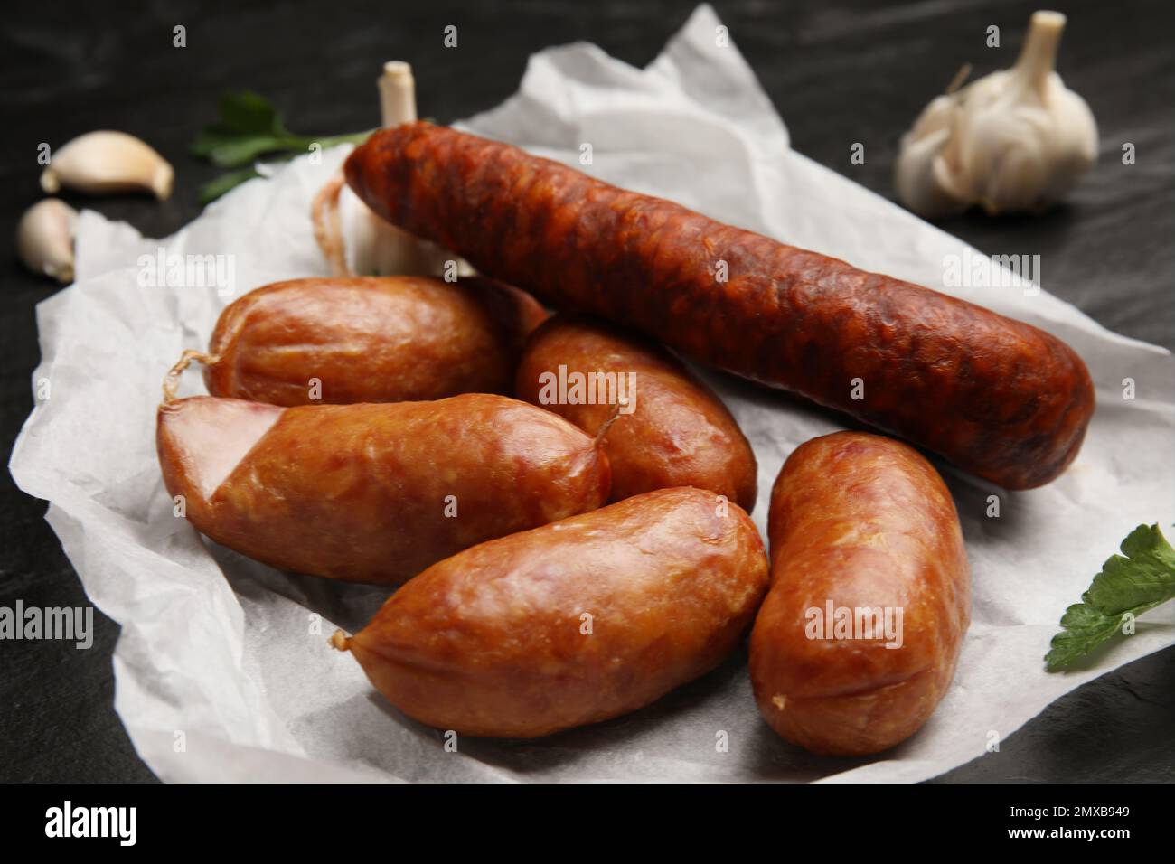 Platter smoked sausages hi-res stock photography and images - Alamy