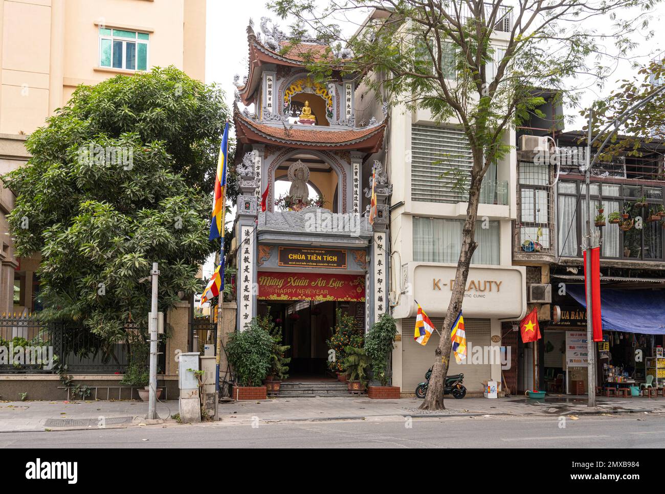 Hanoi, Vietnam, January 2023. view of the characteristic houses in the ...
