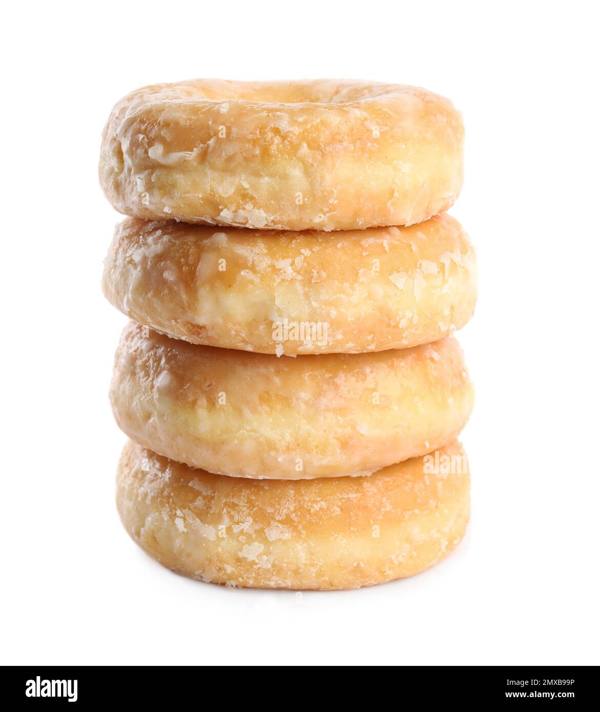 Stack of delicious donuts isolated on white Stock Photo - Alamy