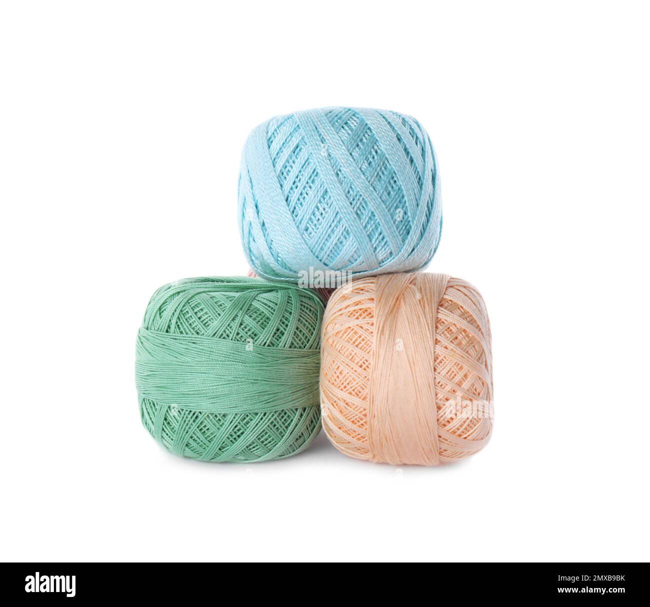 Different ball of yarns isolated on white Stock Photo - Alamy