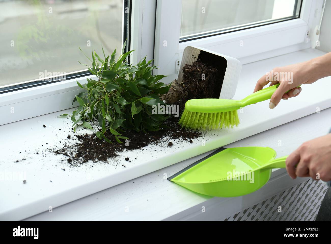 Hand cleaning window sill hi-res stock photography and images - Alamy