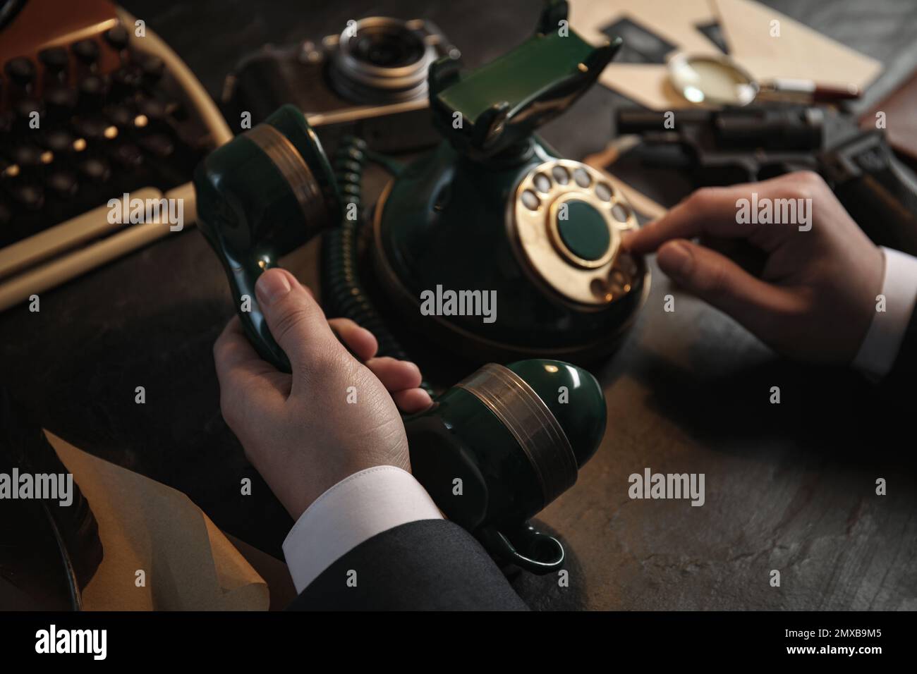 Antique police telephone call hi-res stock photography and images - Alamy