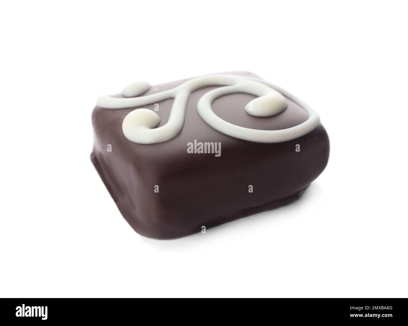 Beautiful dark chocolate candy isolated on white Stock Photo - Alamy