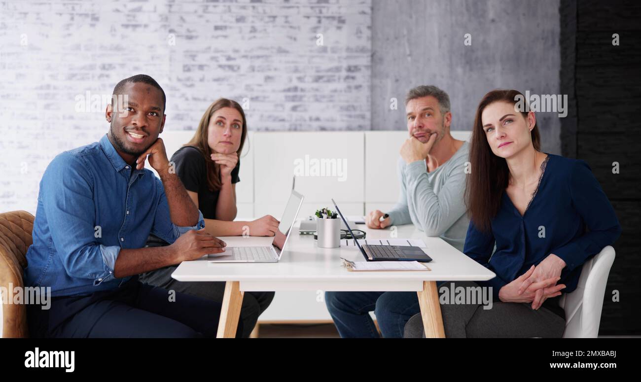 Online Video Conference Webinar Angry People Arguing And Shouting Stock ...