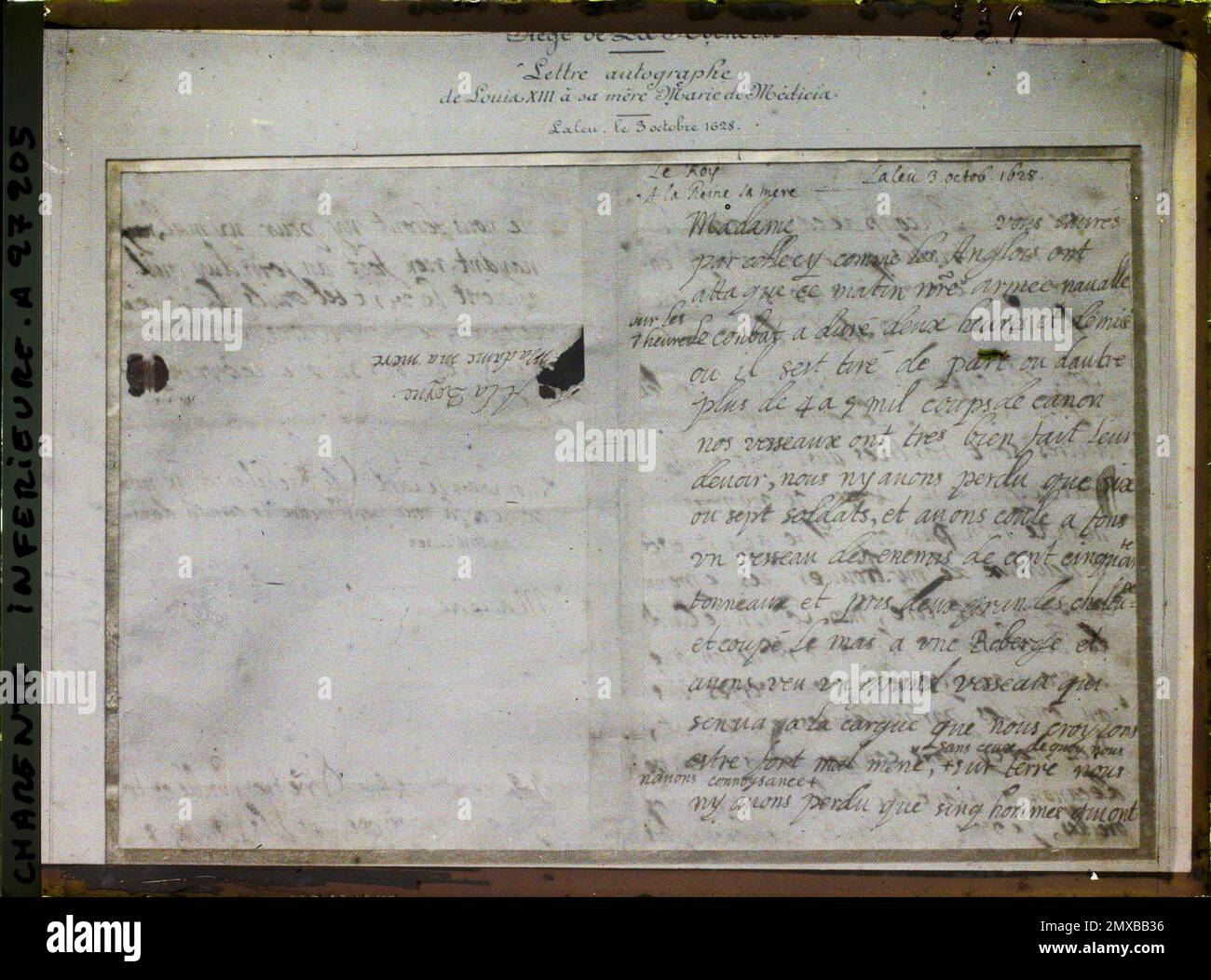 La Rochelle, France Autograph letter from Louis XIII to his mother ...