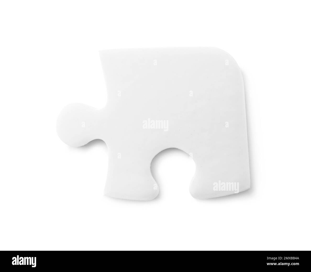 Blank puzzle piece isolated on white, top view Stock Photo - Alamy