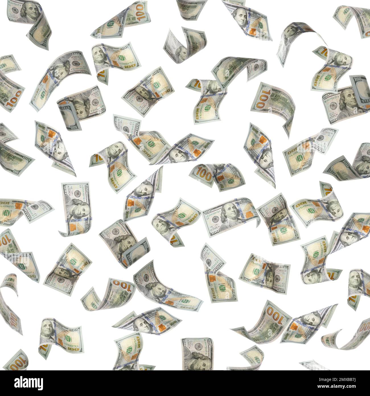 Set of falling money on white background. Currency exchange Stock Photo ...