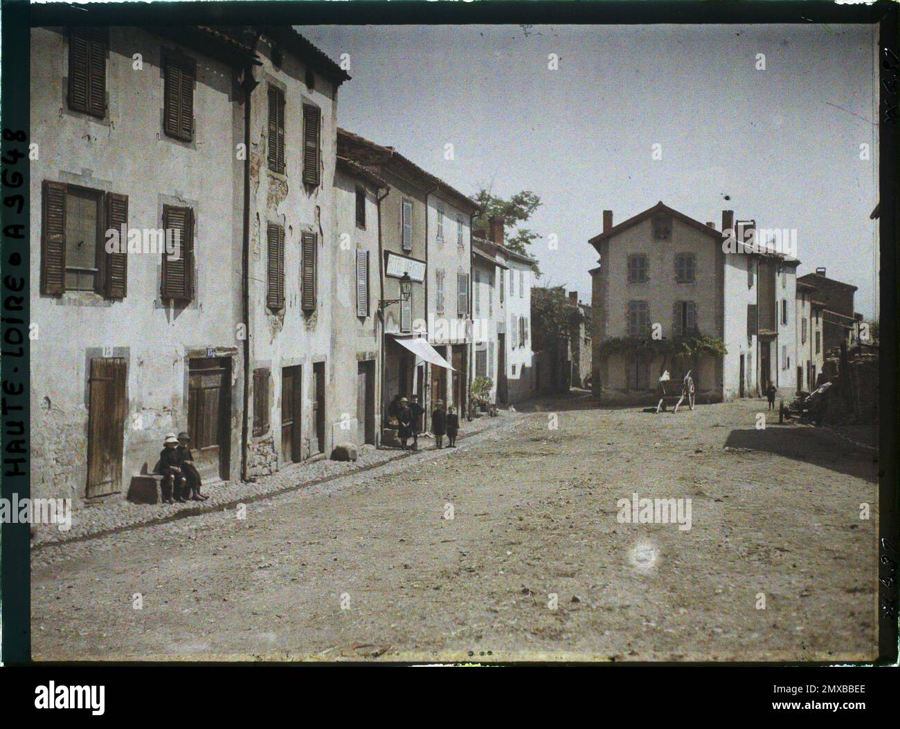 Brioude, France houses along a place overlooking Michel de l 'Hôpital ...