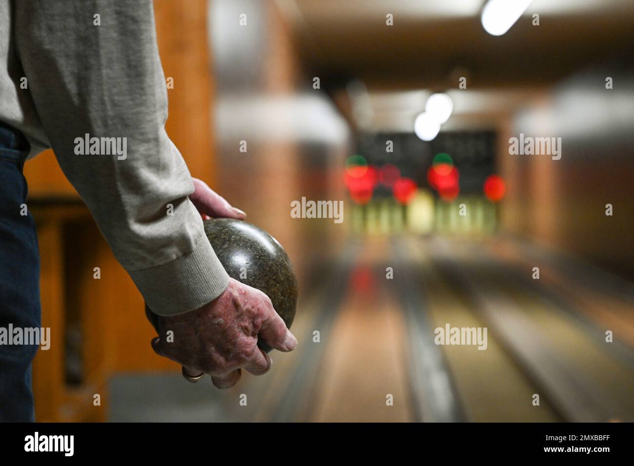 Berlin, Germany. 01st Feb, 2023. A man holds a ball in his hands at the ...