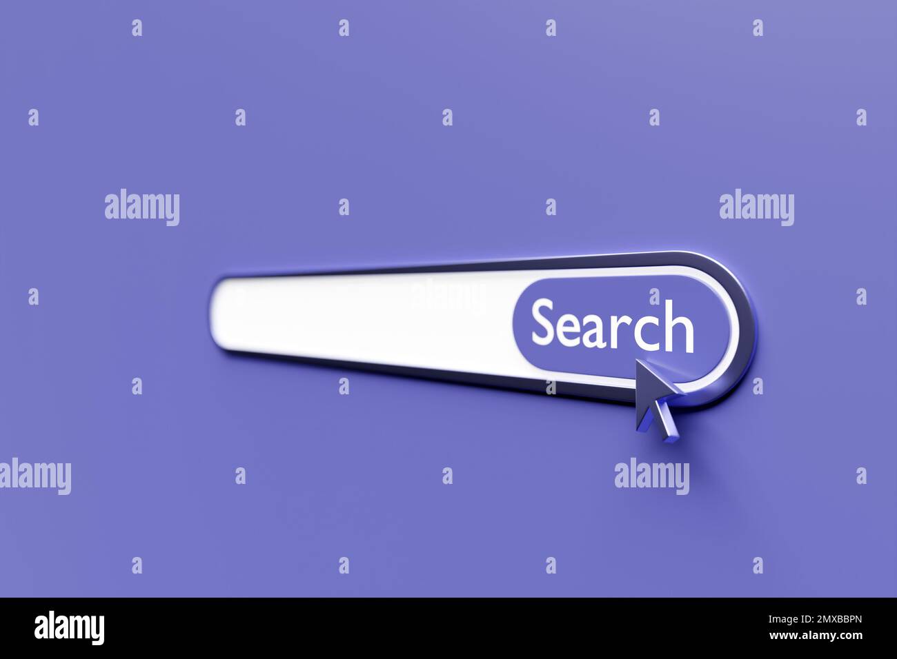 3d illustration of an internet search page on a purple background ...