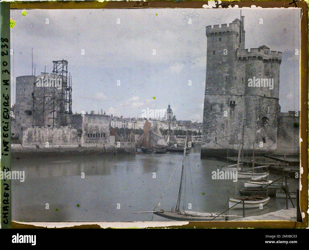 La Rochelle, France The entrance to the port, Saint-Nicolas tower and ...