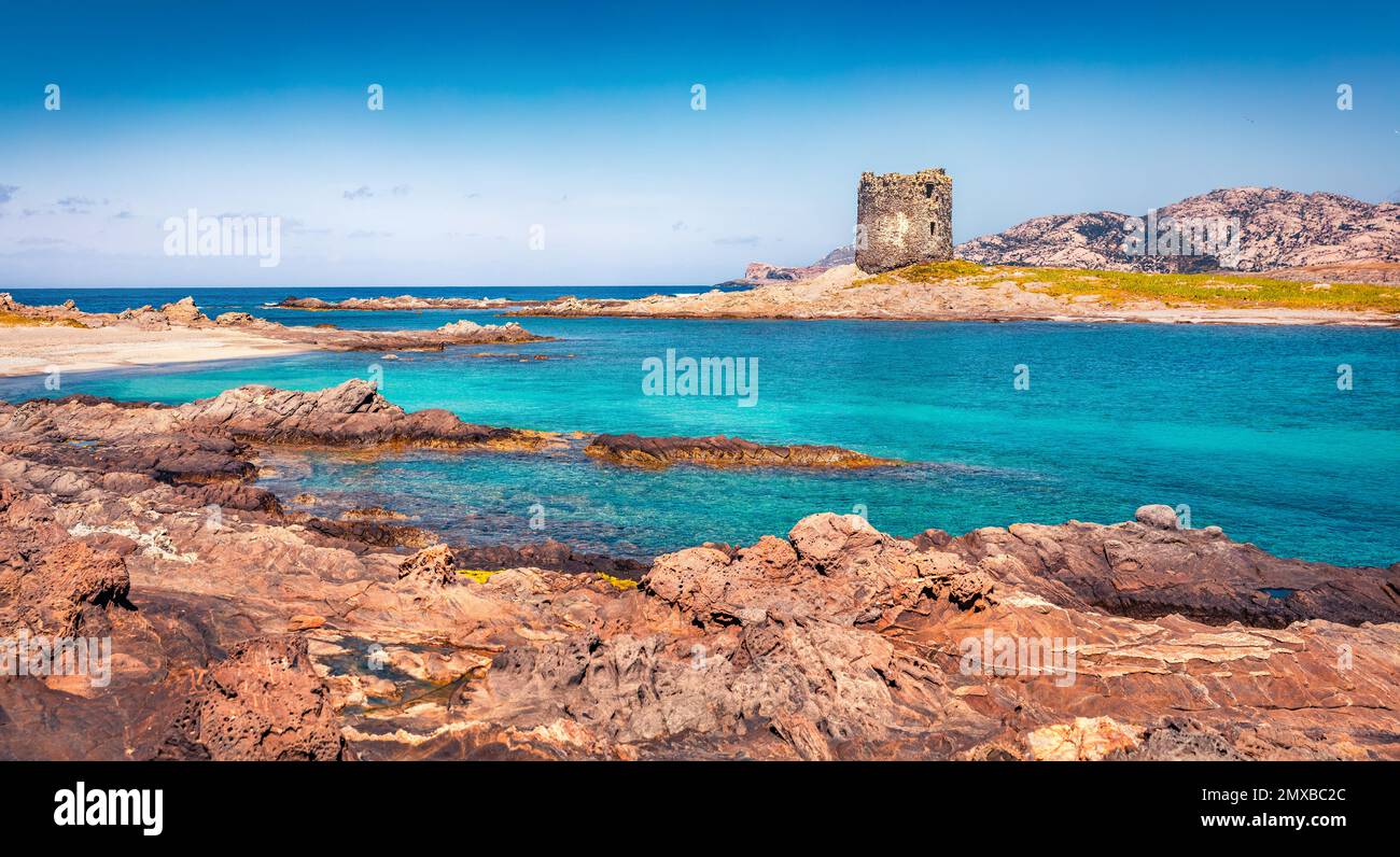 Beautiful marine scenery. Panoramic summer view of Spiaggia della ...