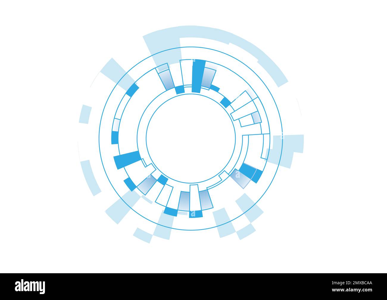 Circle scheme or diagram, futuristic technology. Digital illustration ...