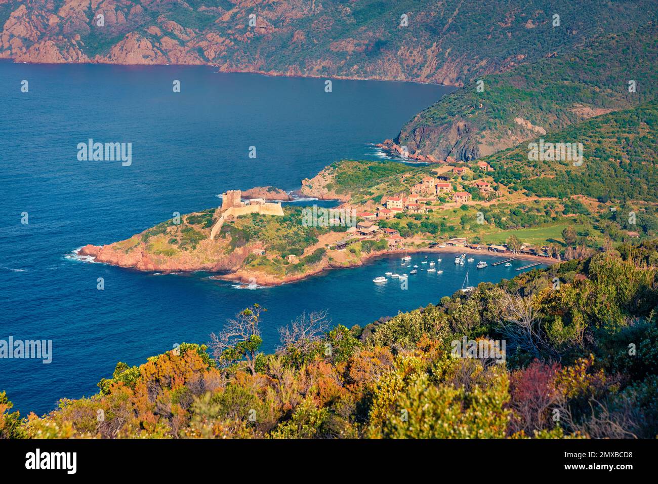 Aerial landscape photography. Fantastic morning view of Port de ...
