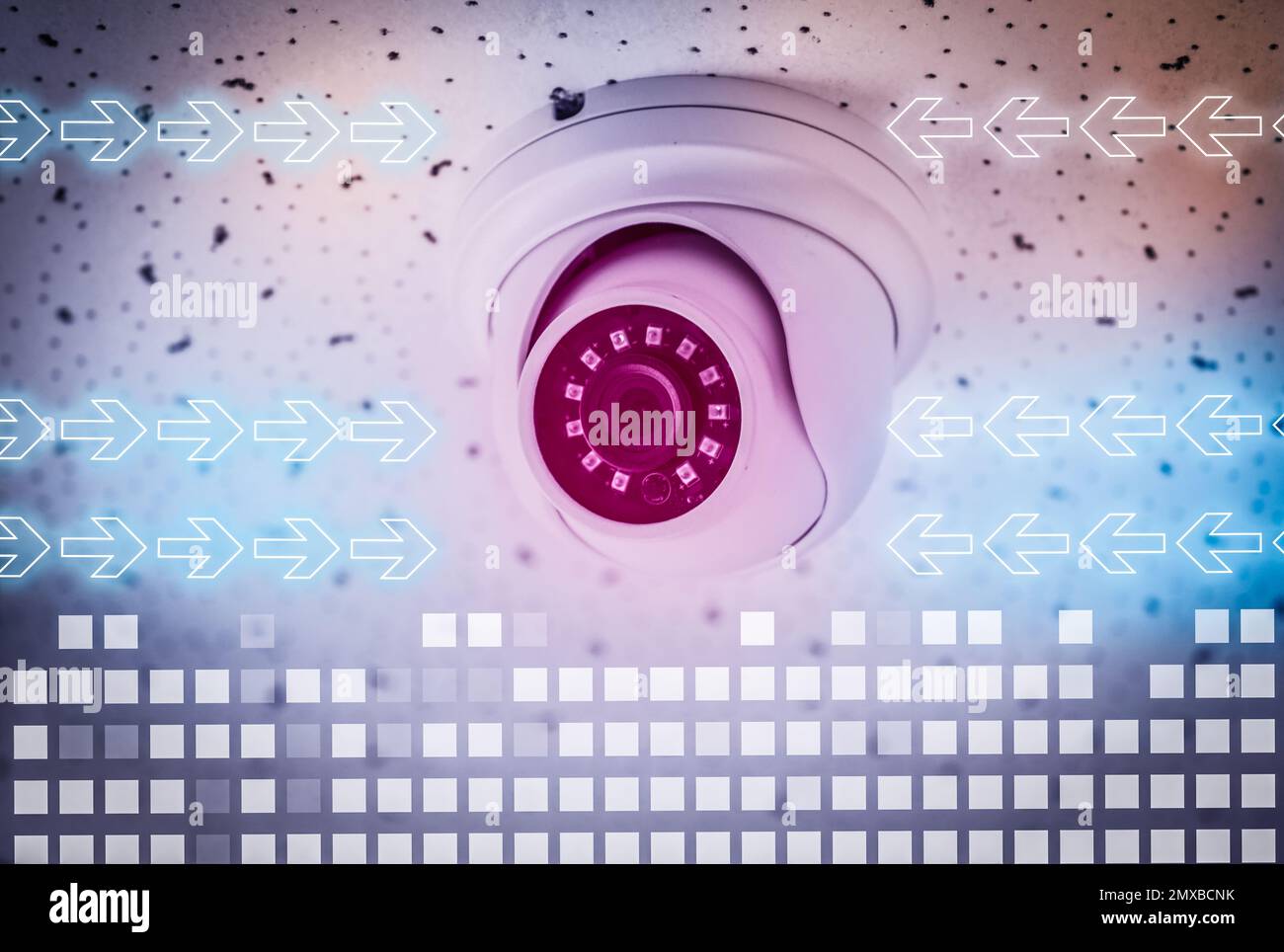 Modern CCTV security camera on ceiling indoors, closeup Stock Photo - Alamy