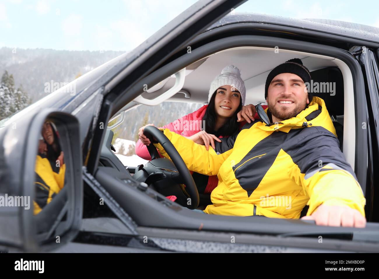 Family car inside winter hi-res stock photography and images - Alamy
