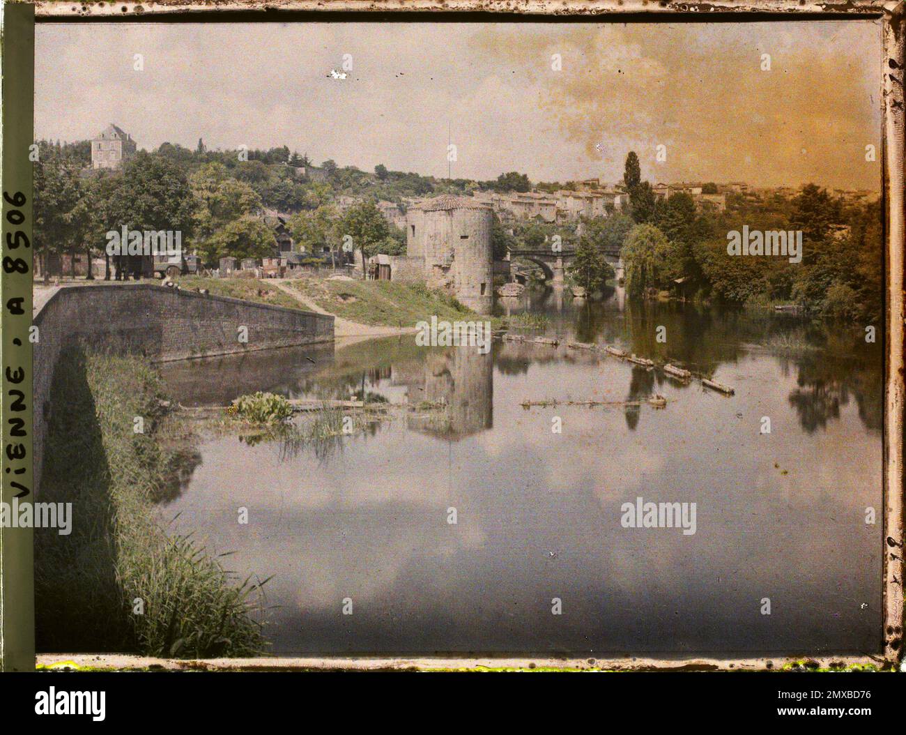 Poitiers, France seen on the Clain and the vestiges of the old military ...