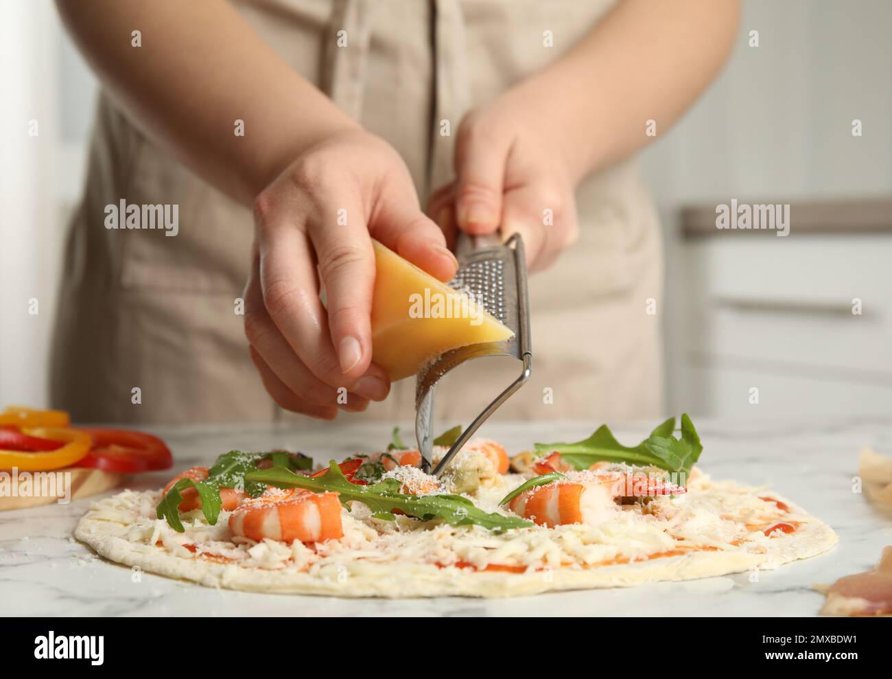 Grating cheese pizza hi-res stock photography and images - Alamy