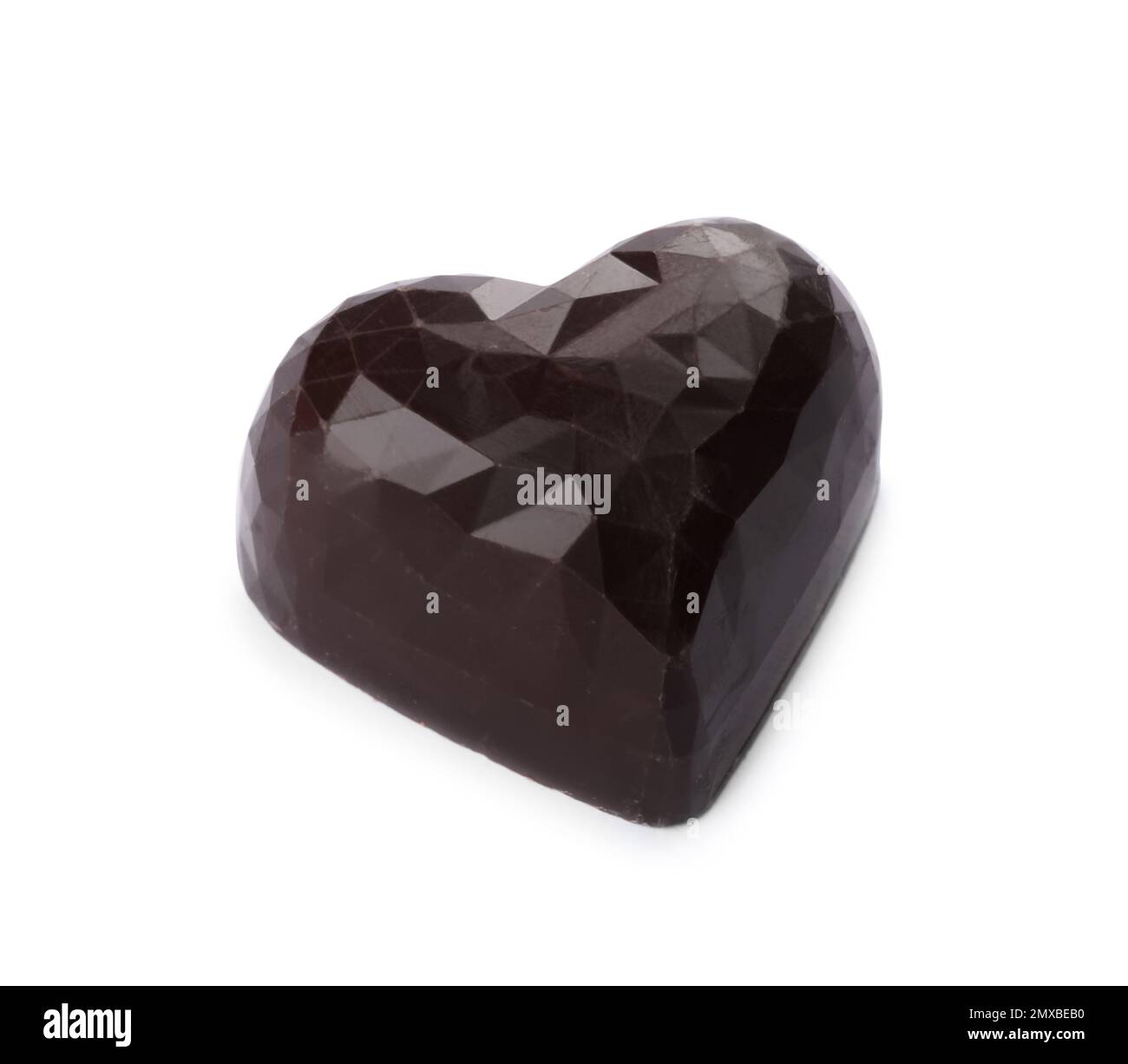 Beautiful heart shaped chocolate candy isolated on white Stock Photo ...