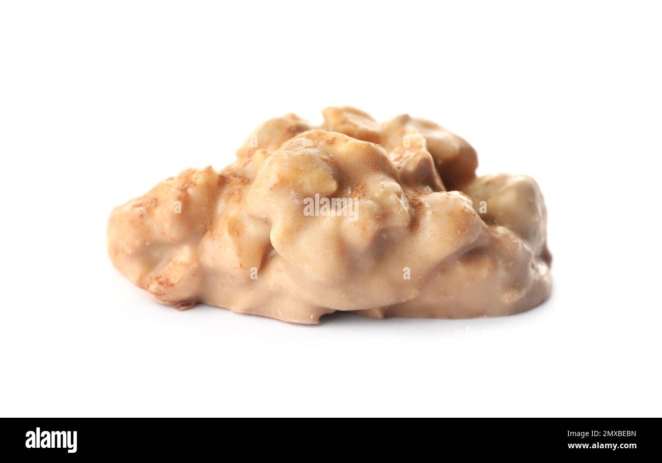 Delicious chocolate candy with nuts isolated on white Stock Photo - Alamy
