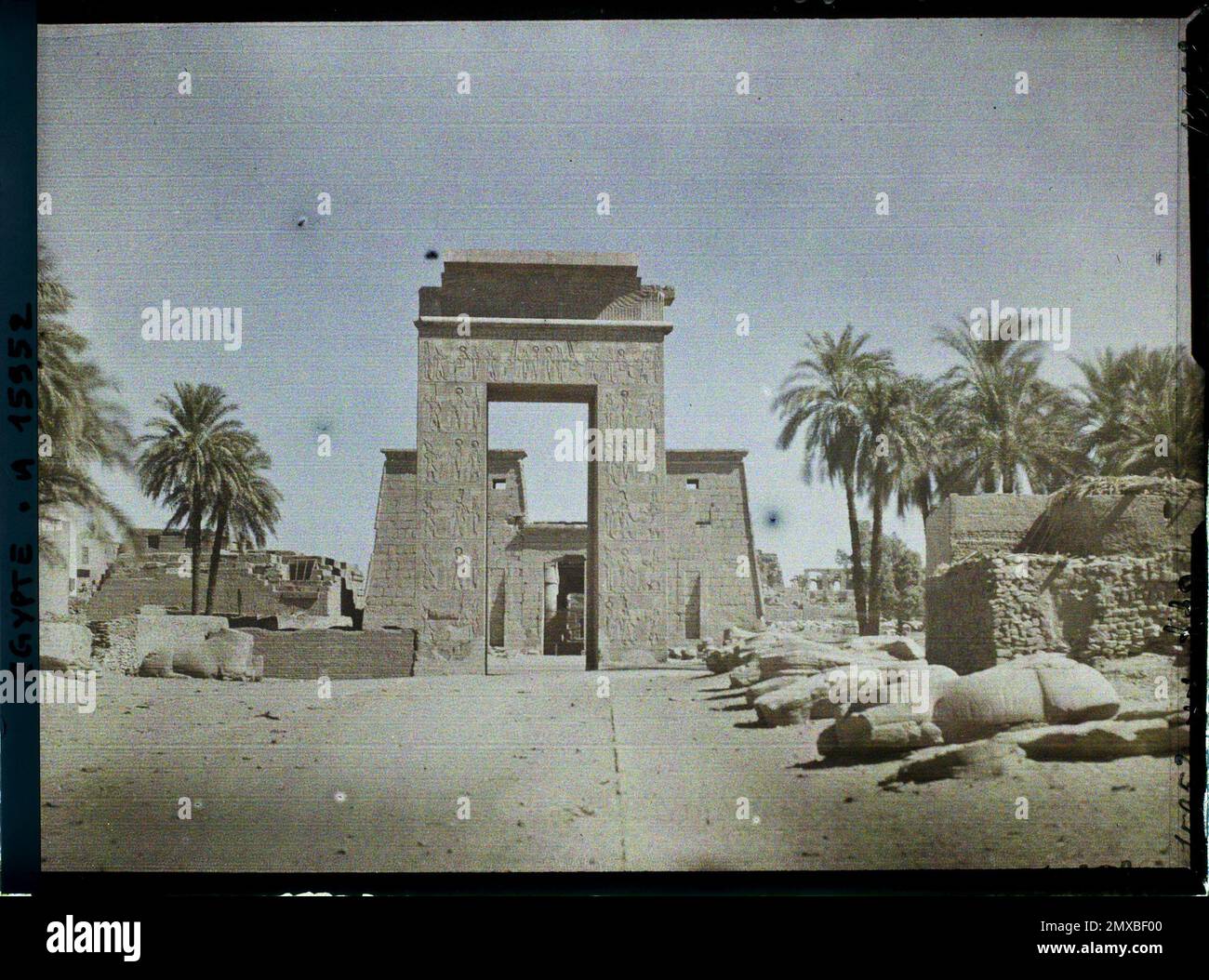 Karnak, Egypt, Africa South entrance to the large courtyard of the Amon ...