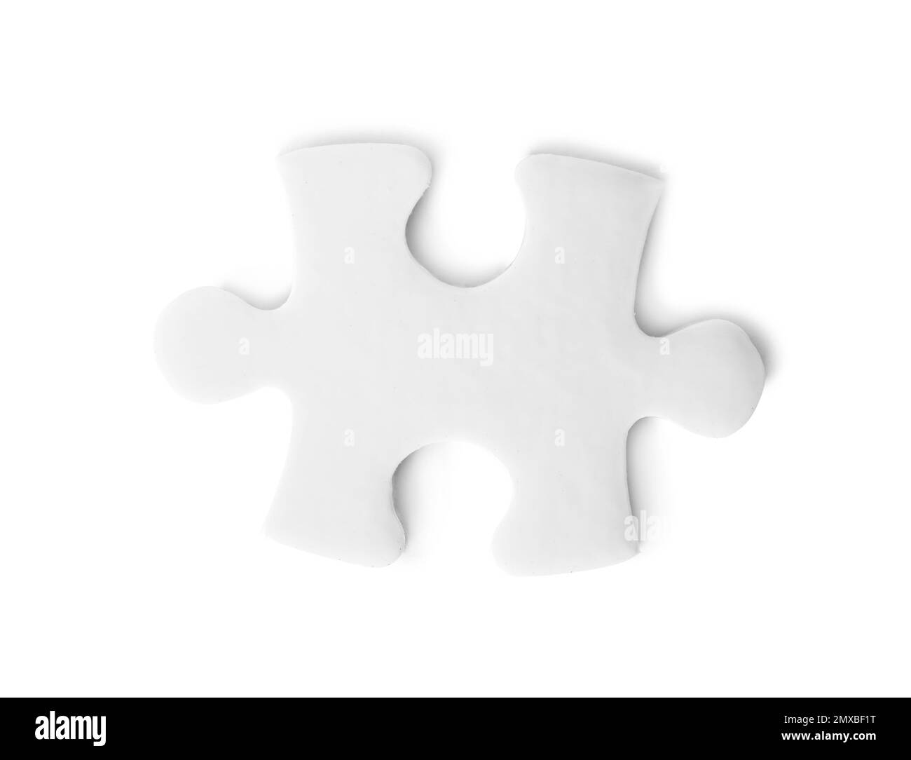 Blank puzzle piece isolated on white, top view Stock Photo - Alamy
